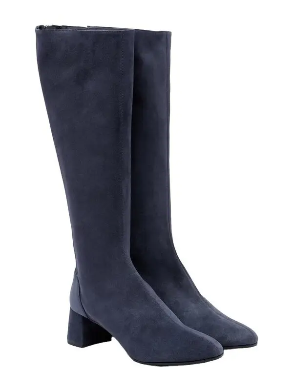 AQUAZZURA Saint Honoré Suede Knee-high Boots - Blue