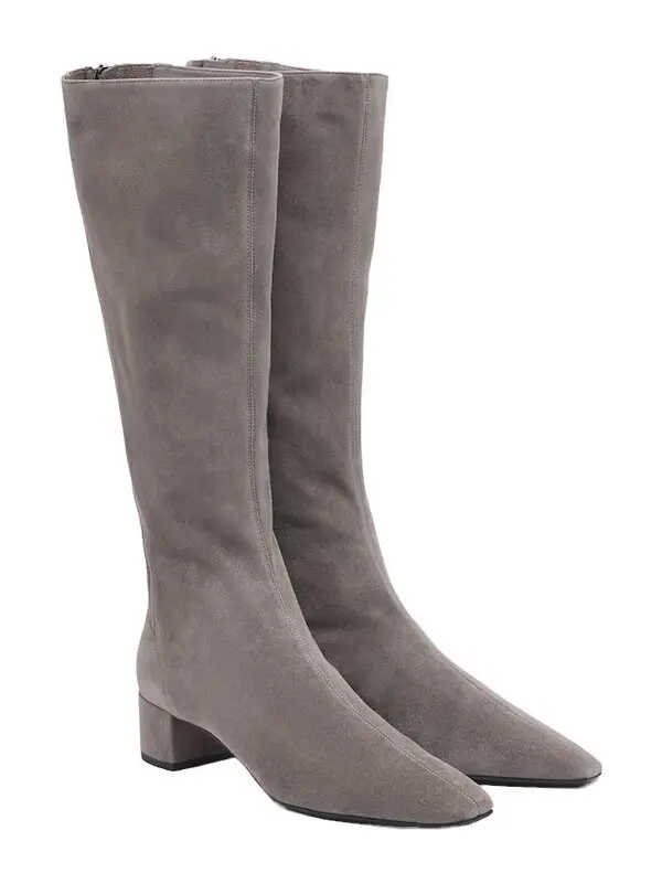 AQUAZZURA Saint Honoré Suede Knee-high Boots - Grey