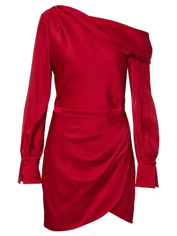 Simkhai Cameron Draped Satin Minidress - Red
