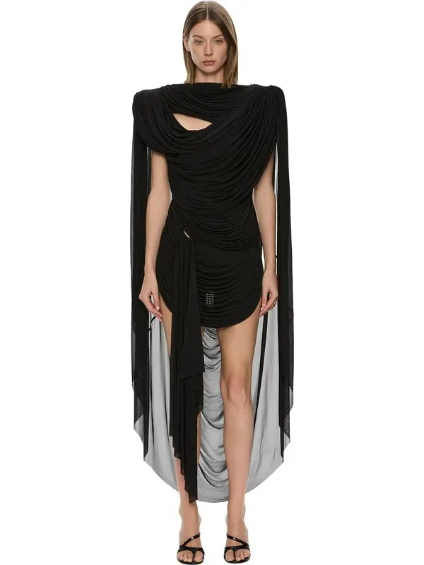 Christopher Esber Torrent Draped Mini Dress - Black