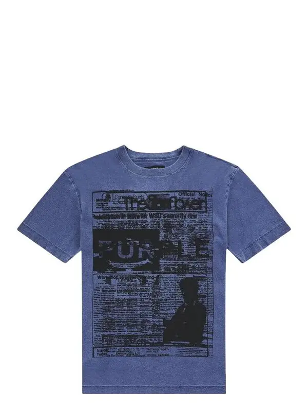 PURPLE BRAND Textured Shortsleeve Tee Shirt - Blue