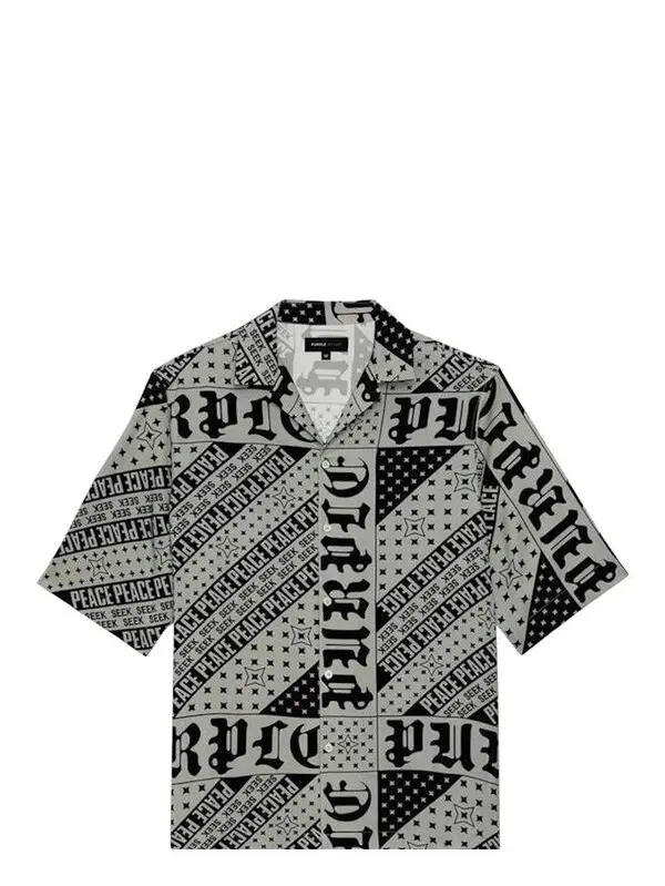 PURPLE BRAND Flag Bandana Shirt - Grey