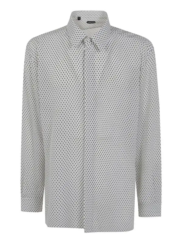 TOM FORD Shirt Fluid Fit "diamond Print - Beige