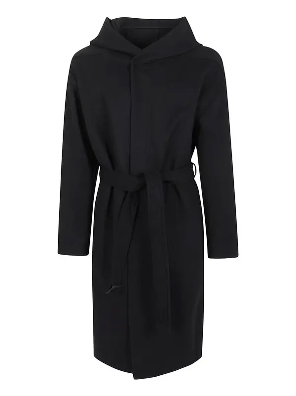 Rick Owens Coat Hooded "tower - Black