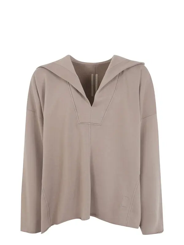 Rick Owens Sweatshirt Hooded "ls Kaftan Hip - Gray