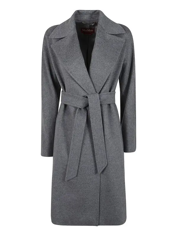Max Mara Coat Classic Belted "mst Dravenna - Gray