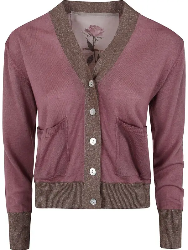 IN BED WITH YOU Sweater Color V Neck Cardigan - Multi