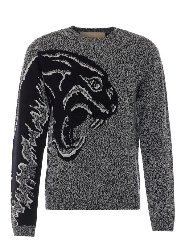 Valentino Garavani Animal Print Sweater - Gray