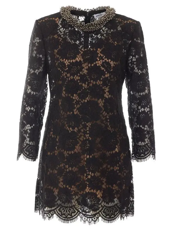 SELF-PORTRAIT Mini Lace Dress - Black