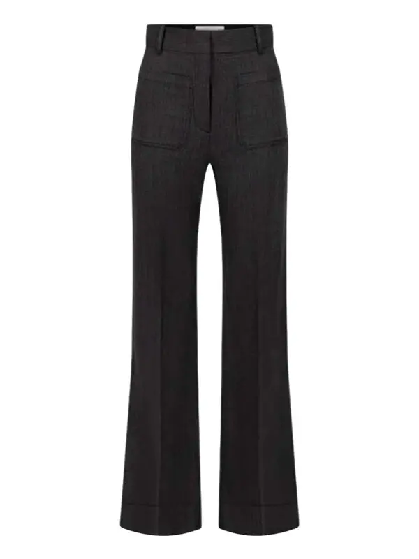 Victoria Beckham Alina Trousers In Dark Grey Mélange - Gray
