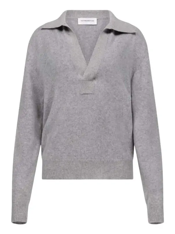 Victoria Beckham Genevieve Sweater In Medium Grey Melange - Gray
