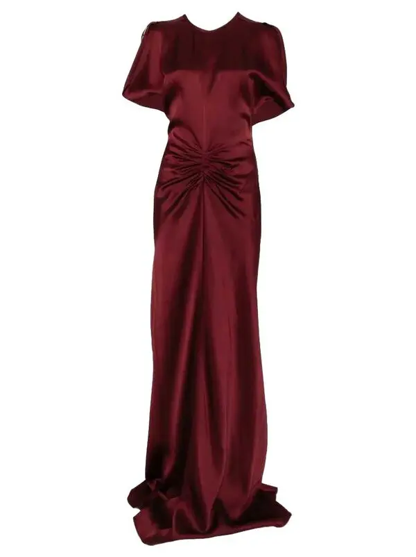 Victoria Beckham Ruched Maxi Dress - Red