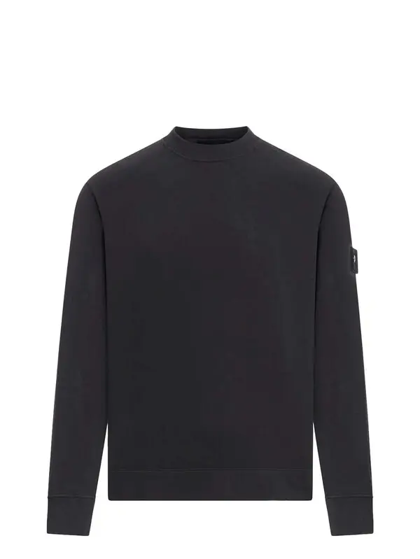 Stone Island Ghost Badge Crewneck Sweatshirt - Black