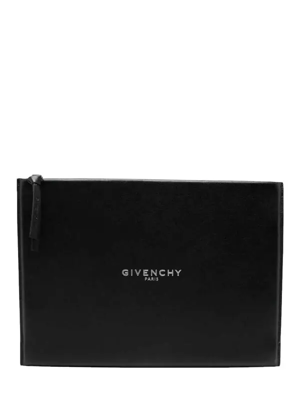 Givenchy Large Antigona Stamped Leather Clutch - Black