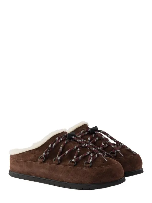 Prada Suede Mules - Brown