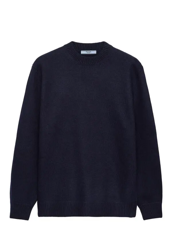 Prada Wool And Suede Sweater - Blue