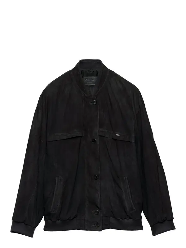 Prada Suede Blouson Jacket - Grey