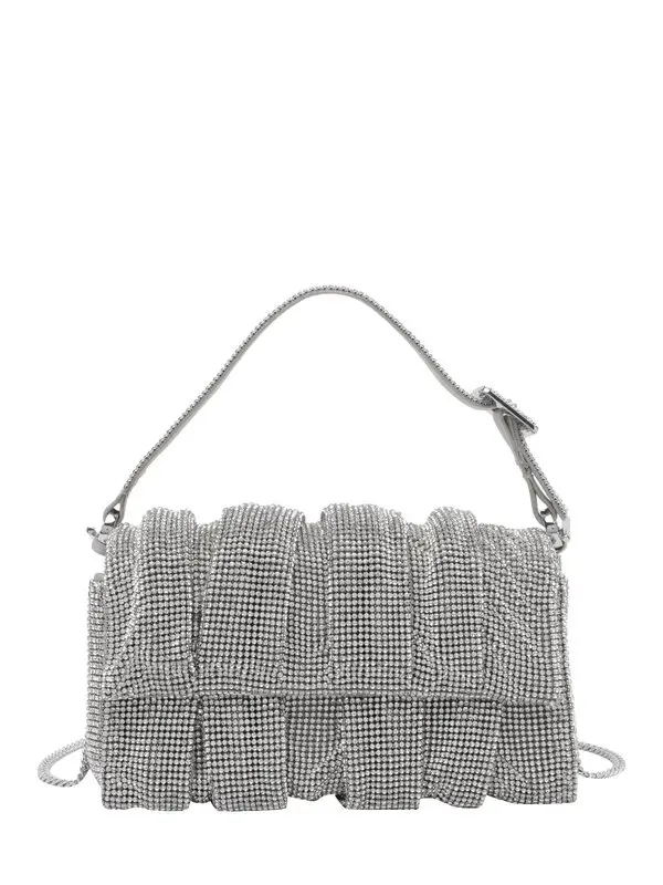 Benedetta Bruzziches Embellished Crystal Mesh Handbag - Silver