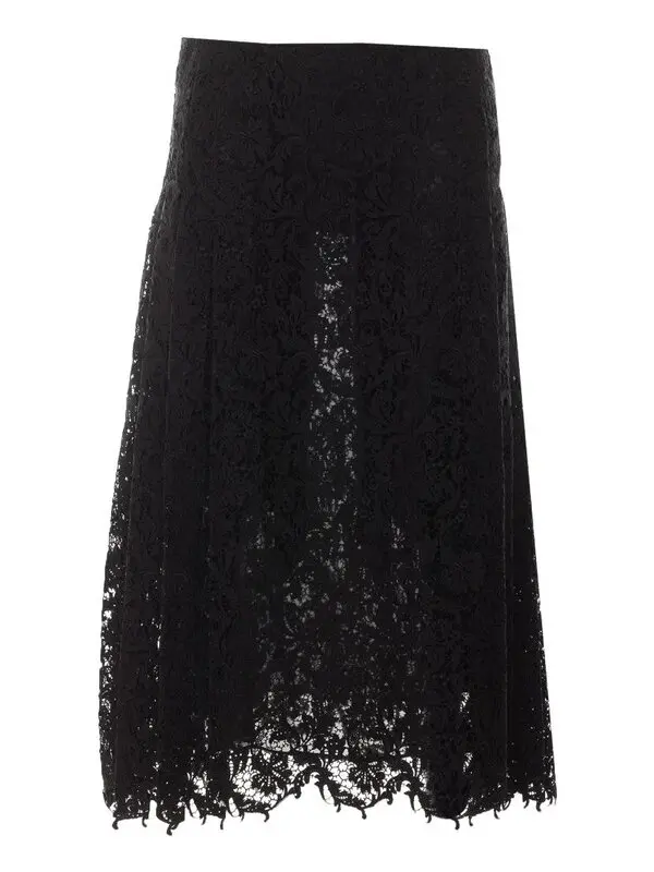 Fendi Lace Midi Skirt - Black
