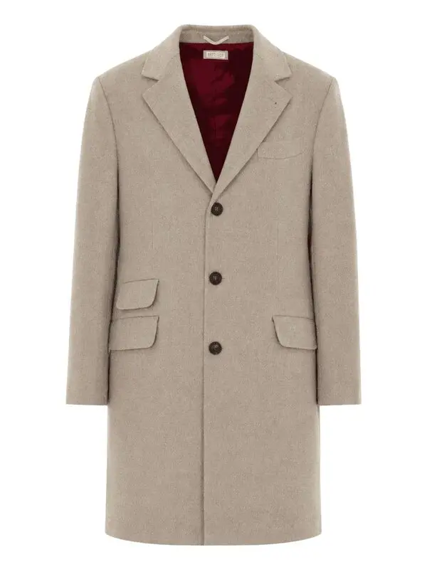 Brunello Cucinelli Wool Long-sleeve Coat - Gray