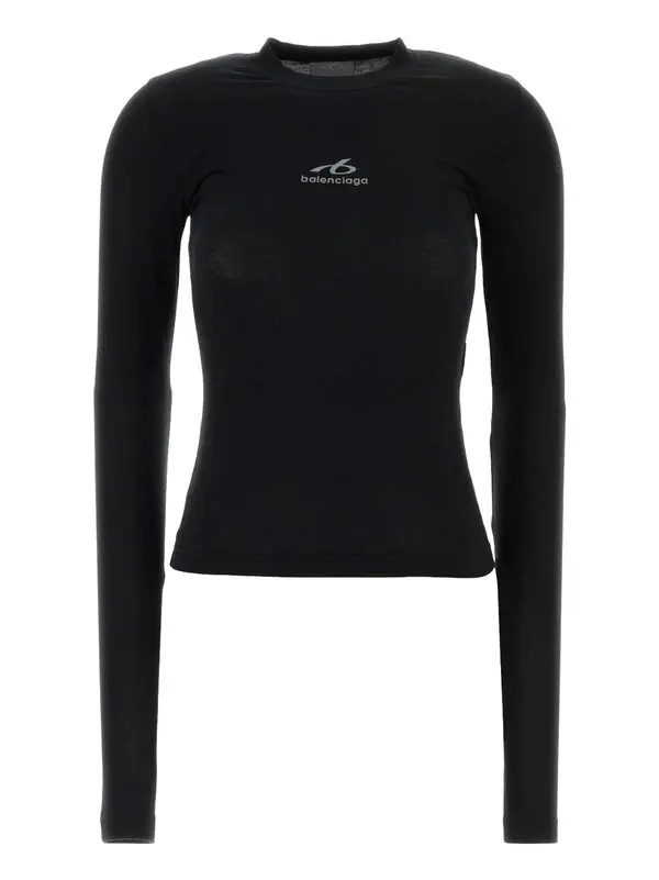Balenciaga Stretch Cotton Blend T-shirt - Black