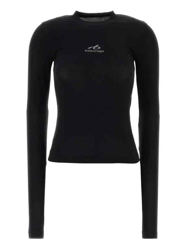 Balenciaga Stretch Cotton Blend T-shirt - Black