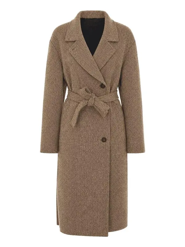 Brunello Cucinelli Chevron Coat - Cream