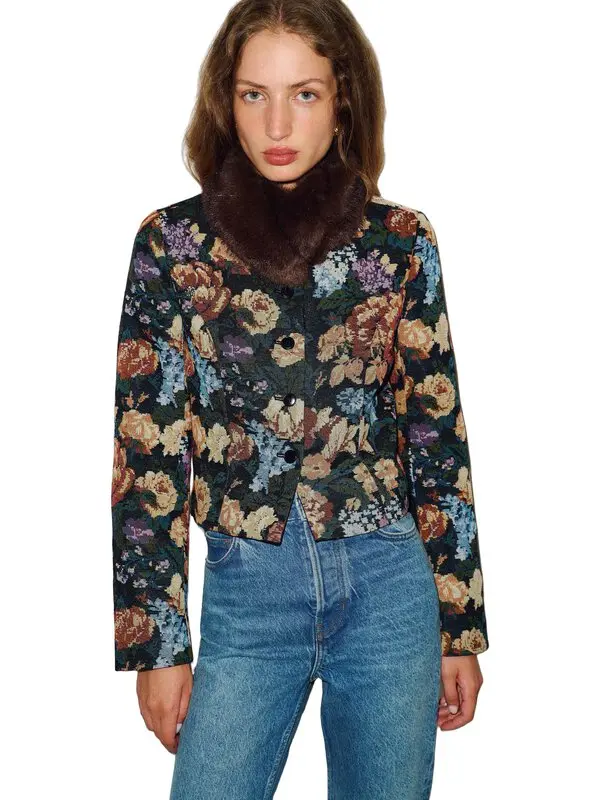 REFORMATION Matilda Jacket Fur - Multi