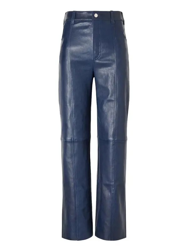 Stouls Benny Paneled Straight-leg Leather Pants - Blue
