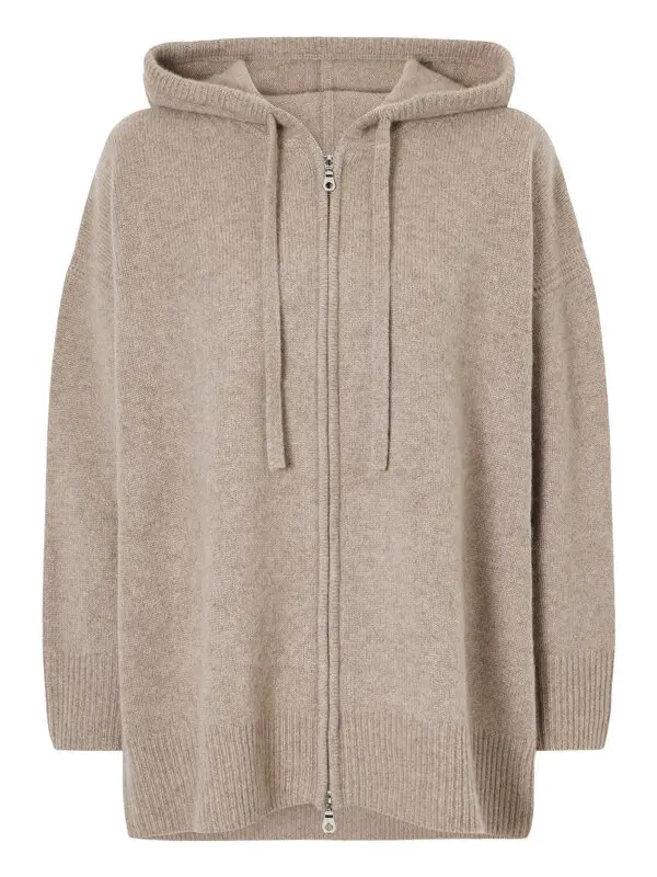 Arch4 Isolde Hooded Cashmere Zip-up Cardigan - Neutrals