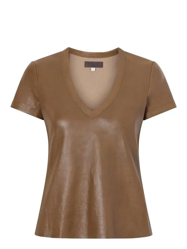 Stouls Gigi Leather T-shirt - Brown