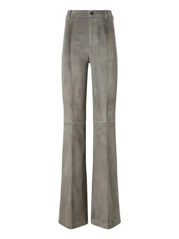 Stouls Suede Wide-leg Pants - Gray
