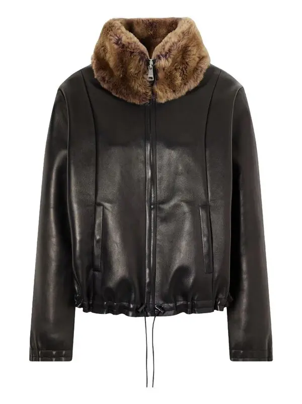 Stouls So Linda Shearling-trimmed Leather Jacket - Black