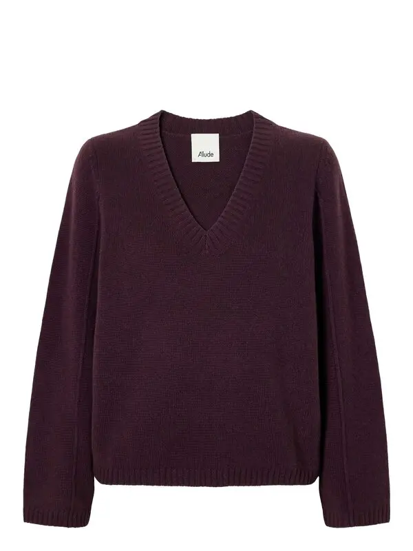 ALLUDE Cashmere Sweater - Plum