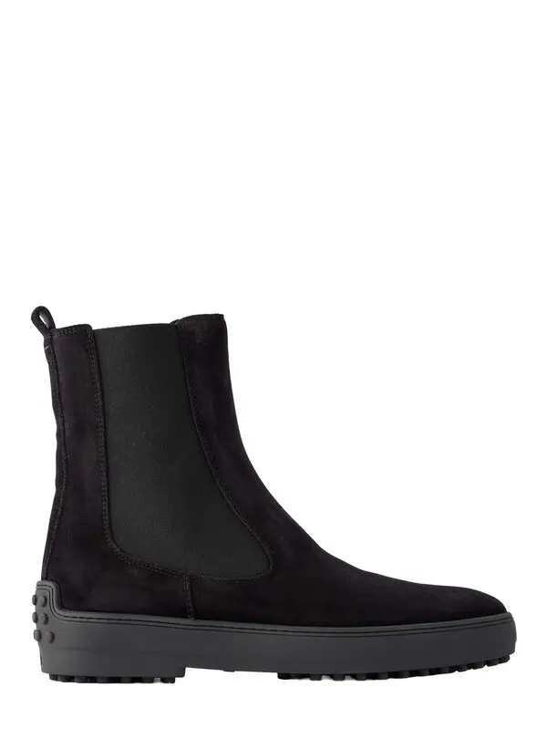 TOD'S Gommino Suede Ankle Boots - Black