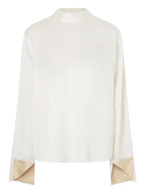 Stella McCartney Tie-detailed Satin Blouse - Ivory