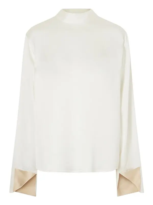 Stella McCartney Tie-detailed Satin Blouse - Neutrals