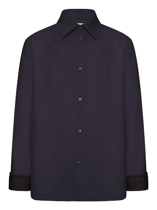 Bottega Veneta Cotton Gabardine Overshirt - Blue