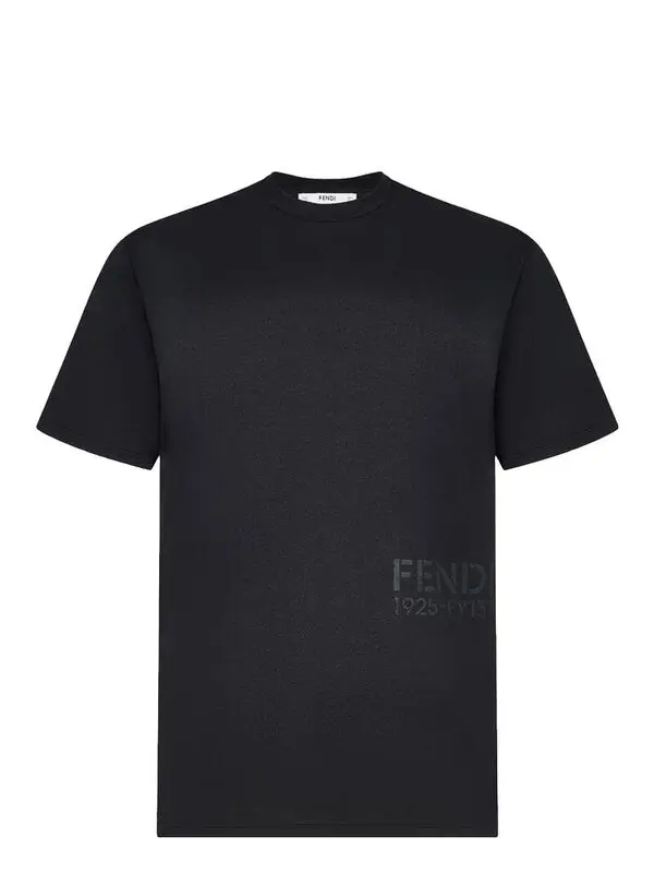 Fendi Cotton T-shirt With Logo - Black