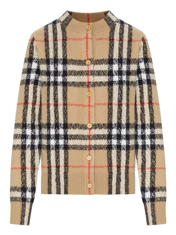 Burberry Check Knit Cardigan With Buttons - Multicolor