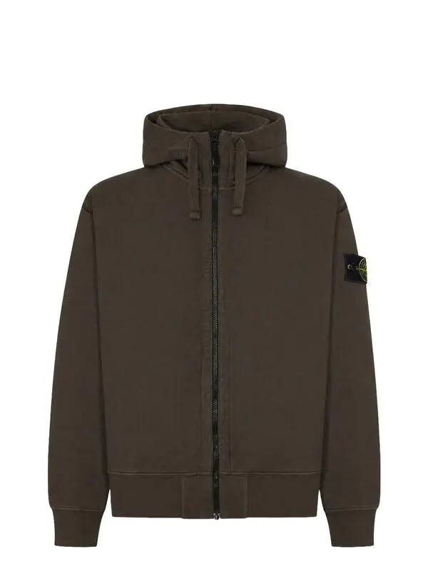 Stone Island Cotton Zip-up Hoodie - Gray