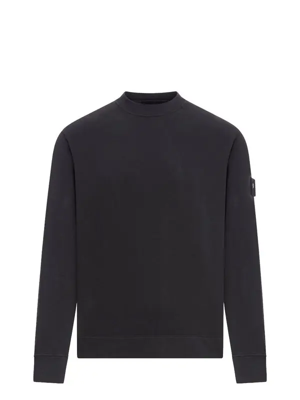 Stone Island Crew Neck Sweatshirt With Ghost Badge - Black