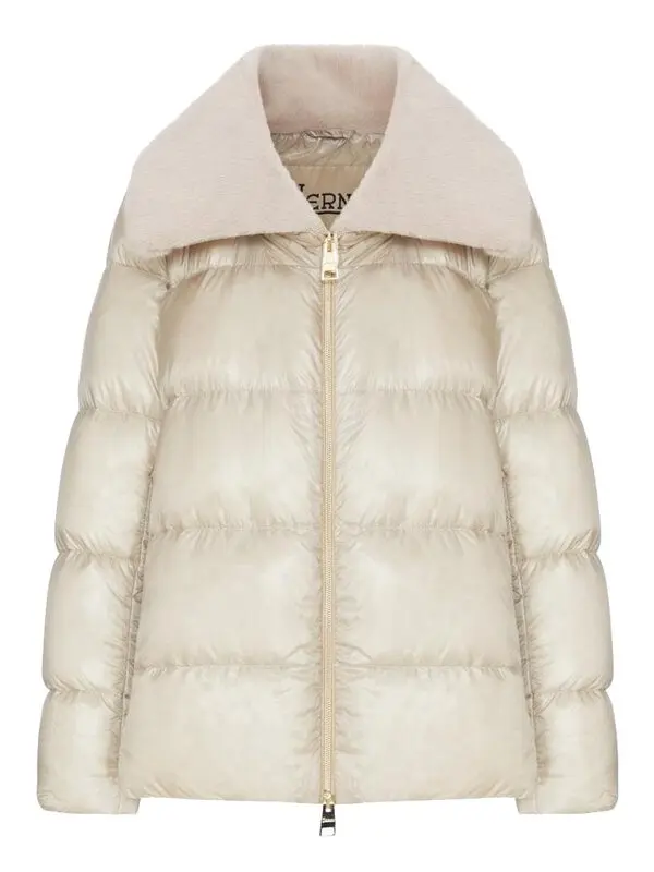 Herno Glossy Padded Down Jacket With Fur Collar - Multicolor