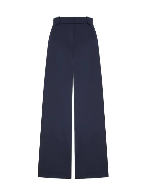 Giorgio Armani Wide-leg Wool Tuxedo Trousers Without Pleats - Blue
