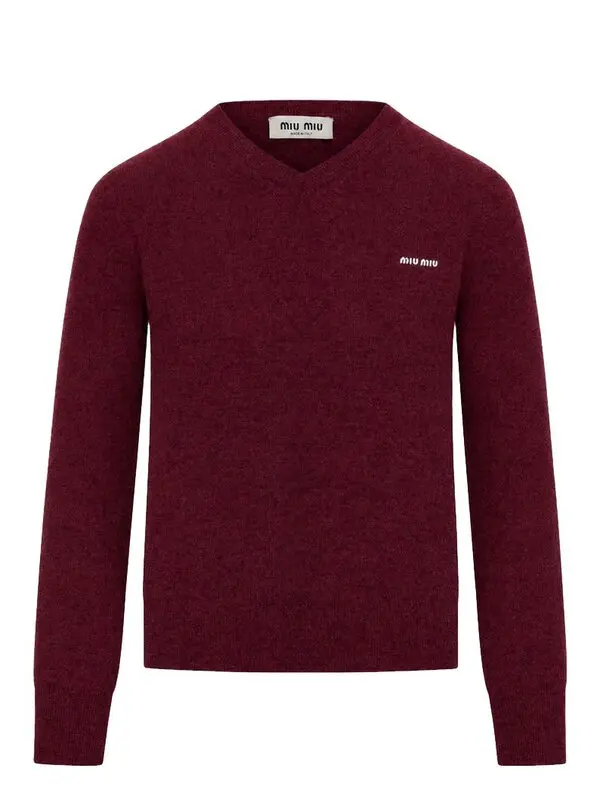 Miu Miu V-neck Wool Sweater - Multicolor