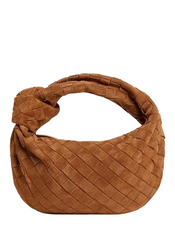 Bottega Veneta Mini Jodie Suede Bag With Intrecciato Detail - Multicolor
