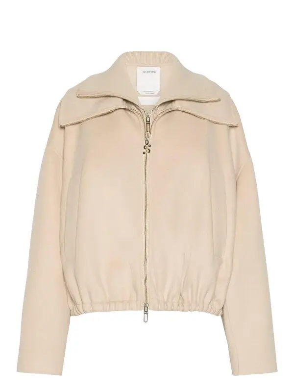 Sportmax Pure Wool Bomber Jacket With Removable Front Insert - Multicolor