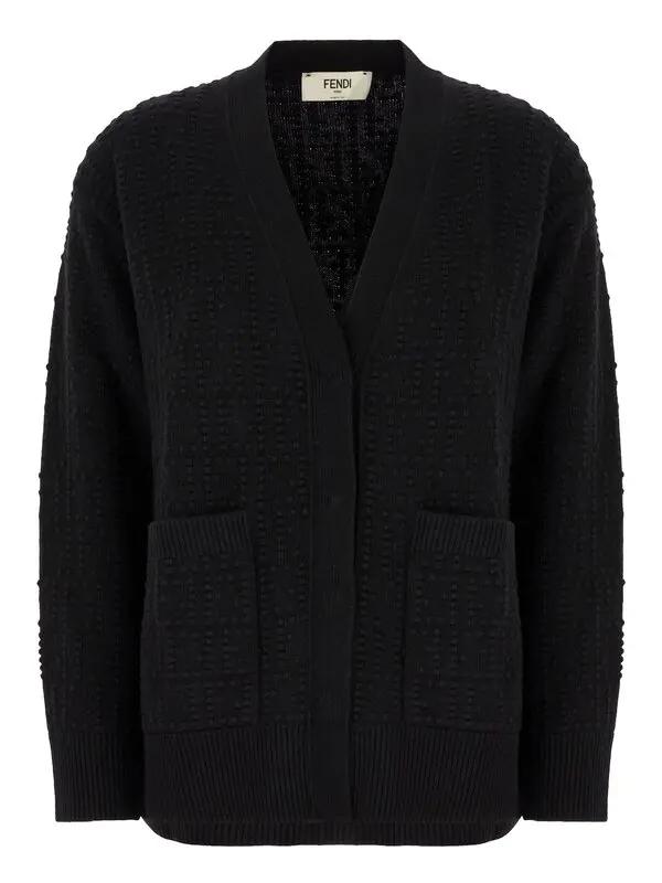 Fendi Textured Wool Cardigan - Multicolor