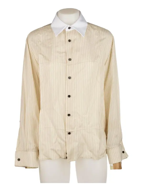 Bottega Veneta Striped Long Sleeve Button Up Shirt - Multicolor