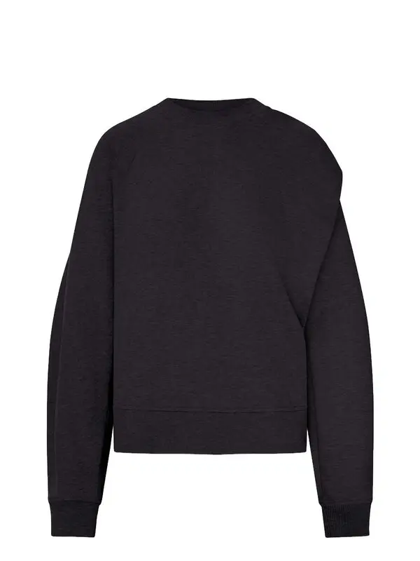 Dries Van Noten Cotton Sweatshirt With Drape On The Back - Black